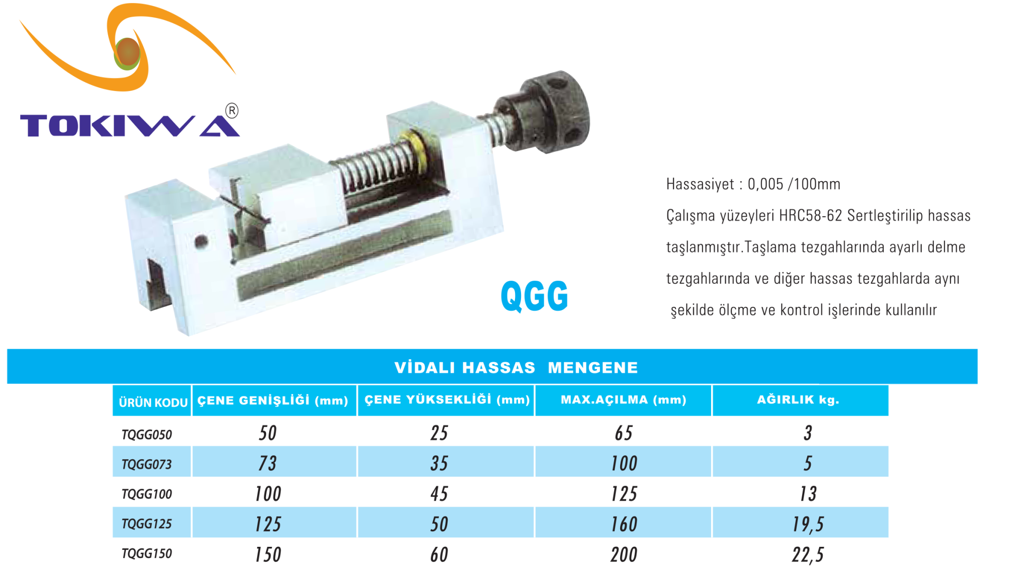 Vidalı Hassas Mengene 73x100 - Tokiwa - Whatsapp +90 542 299 86 17